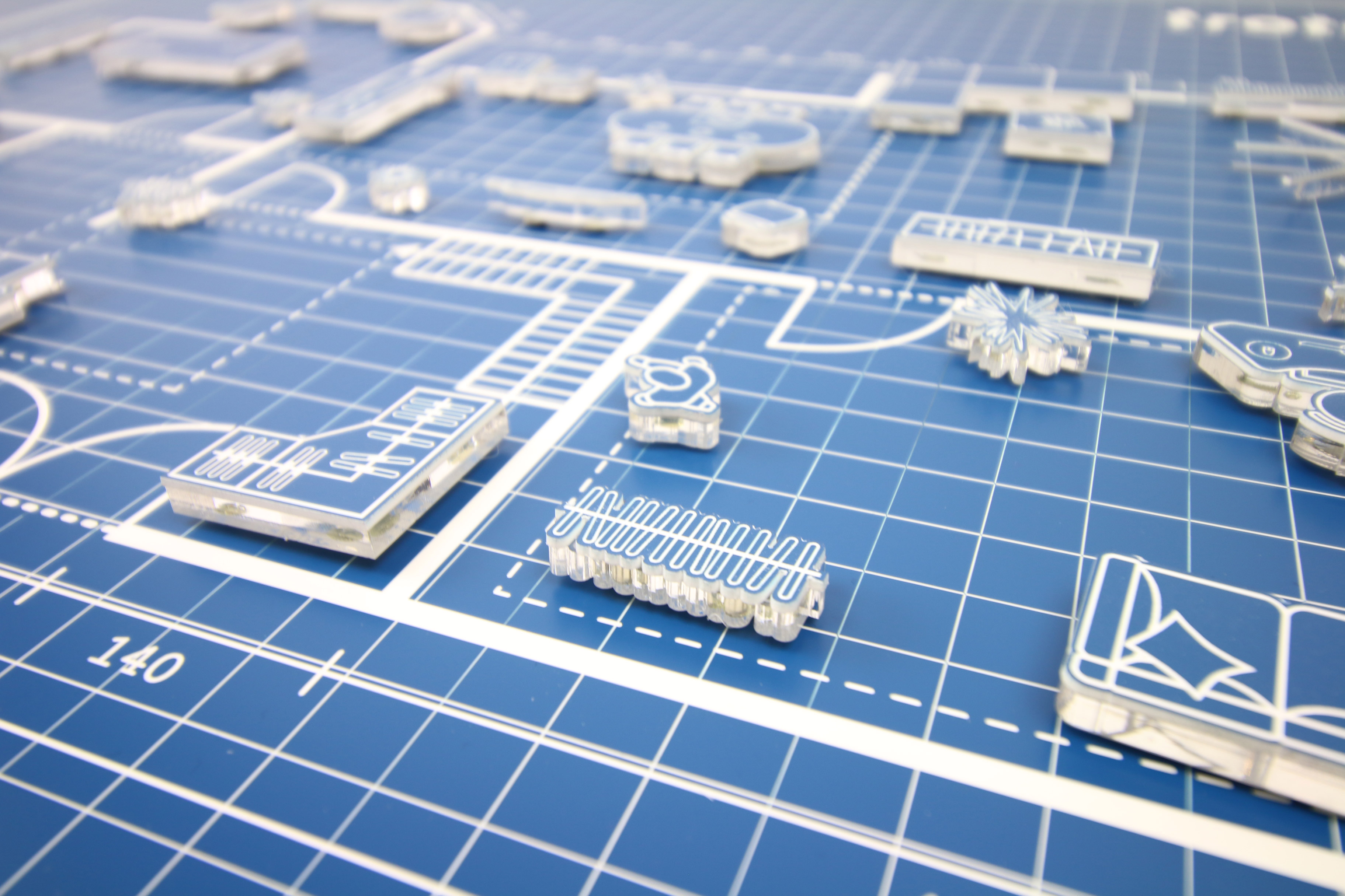 Laser engraved blueprint signage using Trotec Speedy 400
